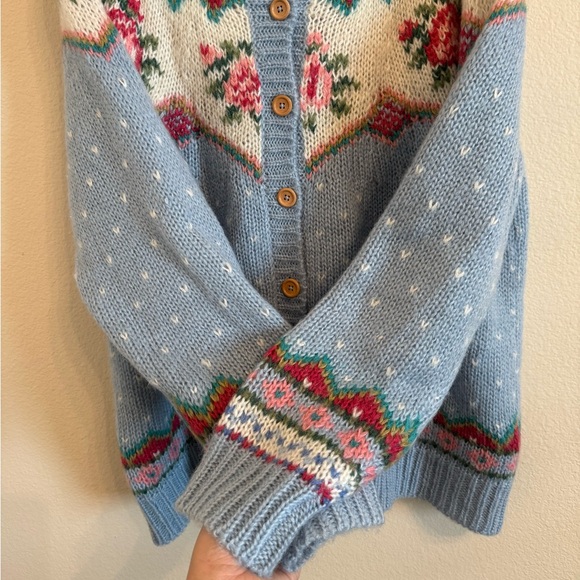 Sundance | Sweaters | Sundance Irish Cottage Rose Fair Isle Cardigan ...